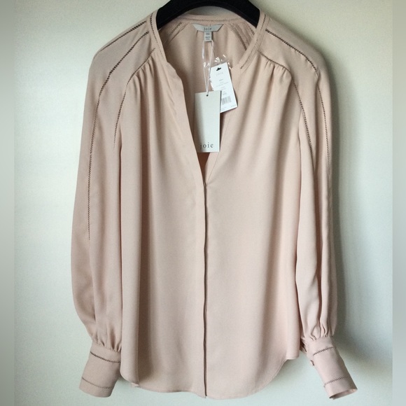 Joie | Tops | Joie 30 Nwt Pink Sky Nude Aban Ladder Stitch Blouse ...